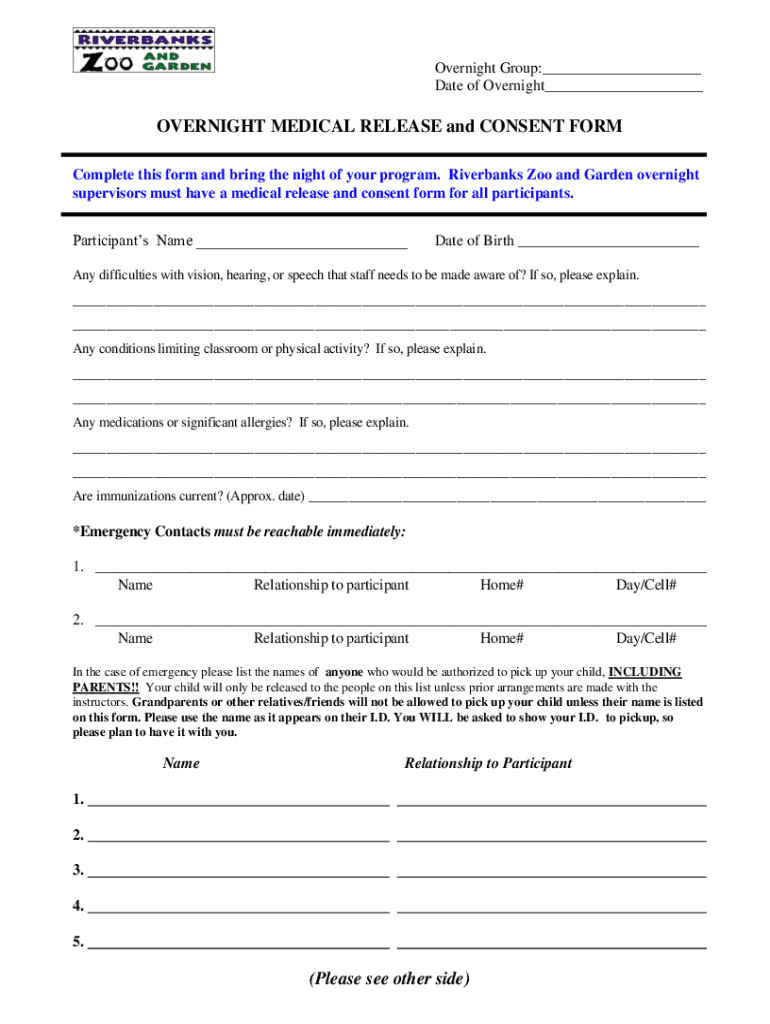 Fillable Online Overnight-Stay-Liability-and-Medical-Consent-Form ...