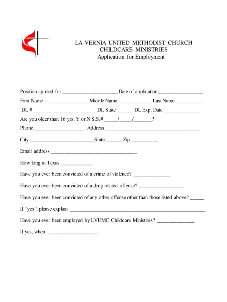 Fillable Online Director of Children and Family Ministries Job Opening ... Fax Email Print ...