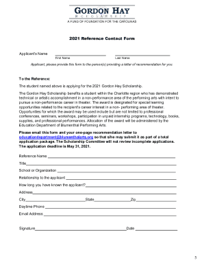 Fillable Online 5 2021 Reference Contact Form Fax Email Print - pdfFiller