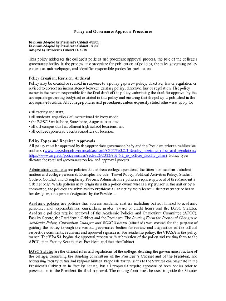 Fillable Online policy-and-governance-approval-procedures.docx Fax ...