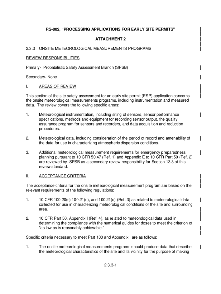Fillable Online Use of Plant Parameter Envelope in Early Site Permit ...