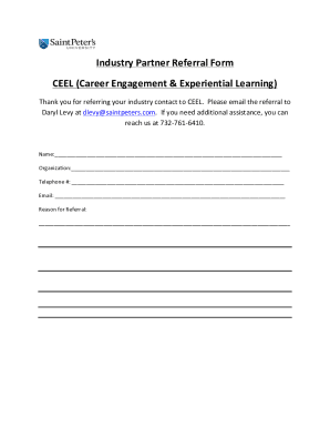 Fillable Online Industry Partner Referral Form Fax Email Print - pdfFiller