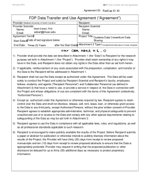 Fillable Online Agreement ID: RedCap ID 43 Fax Email Print - pdfFiller