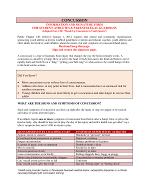 Fillable Online Concussion statement Fax Email Print - pdfFiller