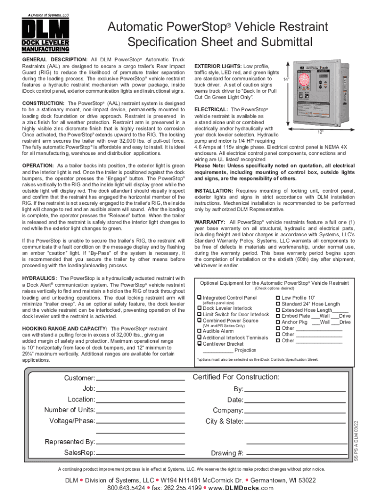 Fillable Online HED Series Hydraulic Edge-of-Dock Leveler Specification ... Fax Email Print ...