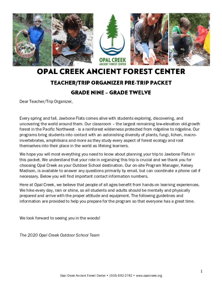 Fillable Online A Forest For Every Classroom A Place-Based Service ... Fax Email Print - pdfFiller