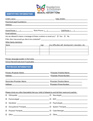 Fillable Online HPFS Medical History Form Fax Email Print - pdfFiller
