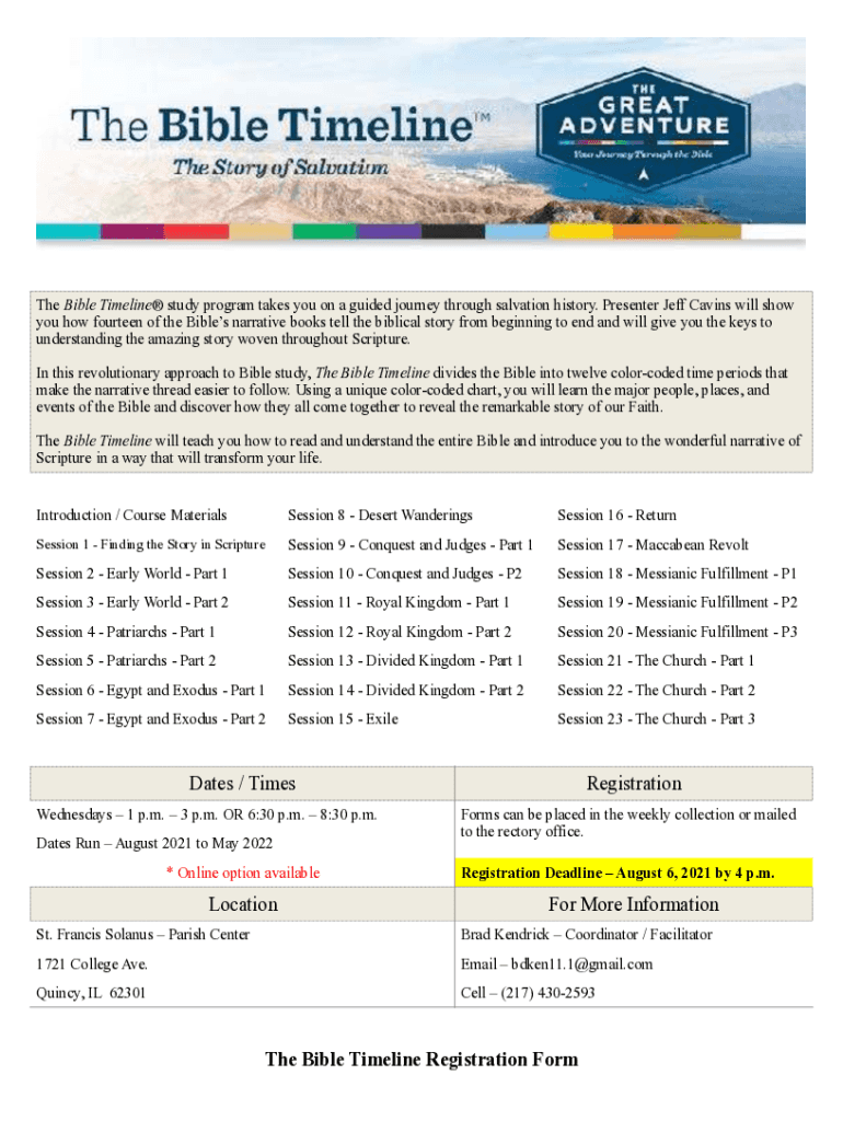 Fillable Online The Bible Timeline: The Story of Salvation, Study Set ...