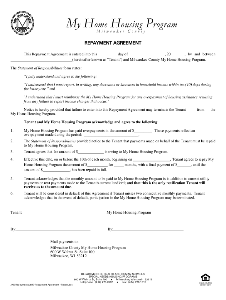 Fillable Online county milwaukee Rent Supplement Program Public ...