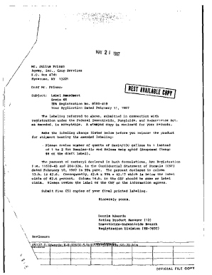 Fillable Online U.S. EPA, Pesticide Product Label, , 05/21/1987 ...