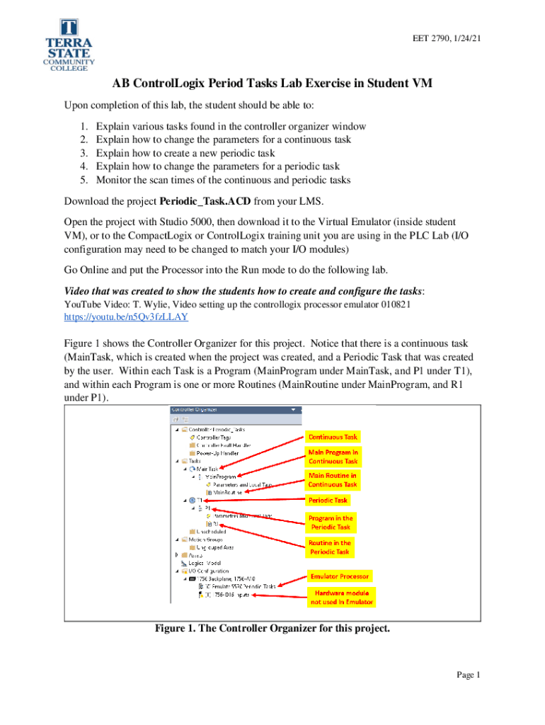 Fillable Online AB ControlLogix Period Tasks Lab Exercise in Student VM Fax Email Print - pdfFiller