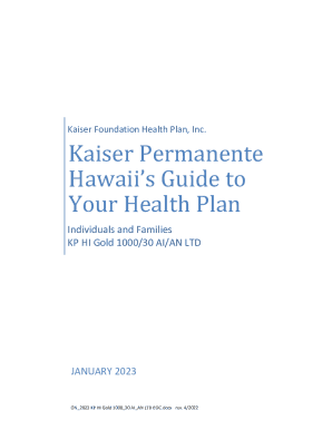 Fillable Online Kaiser Permanente Hawaiis Guide to Your Health Plan ...