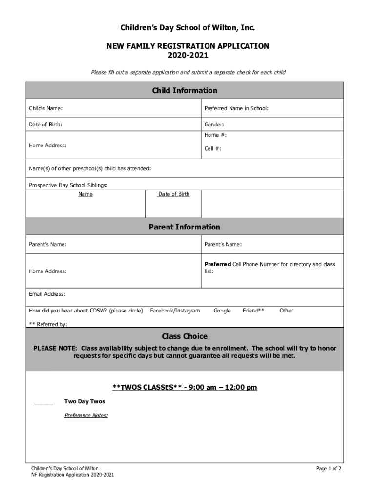 Fillable Online NEW FAMILY REGISTRATION FORM-2.doc Fax Email Print ...