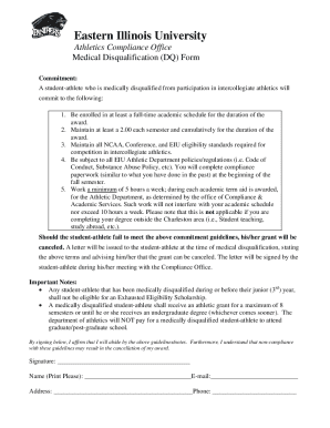 Fillable Online Medical Disqualification (DQ) Form Fax Email Print ...
