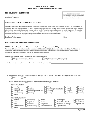 Fillable Online reasonable accommodation request medical ... Fax Email ...