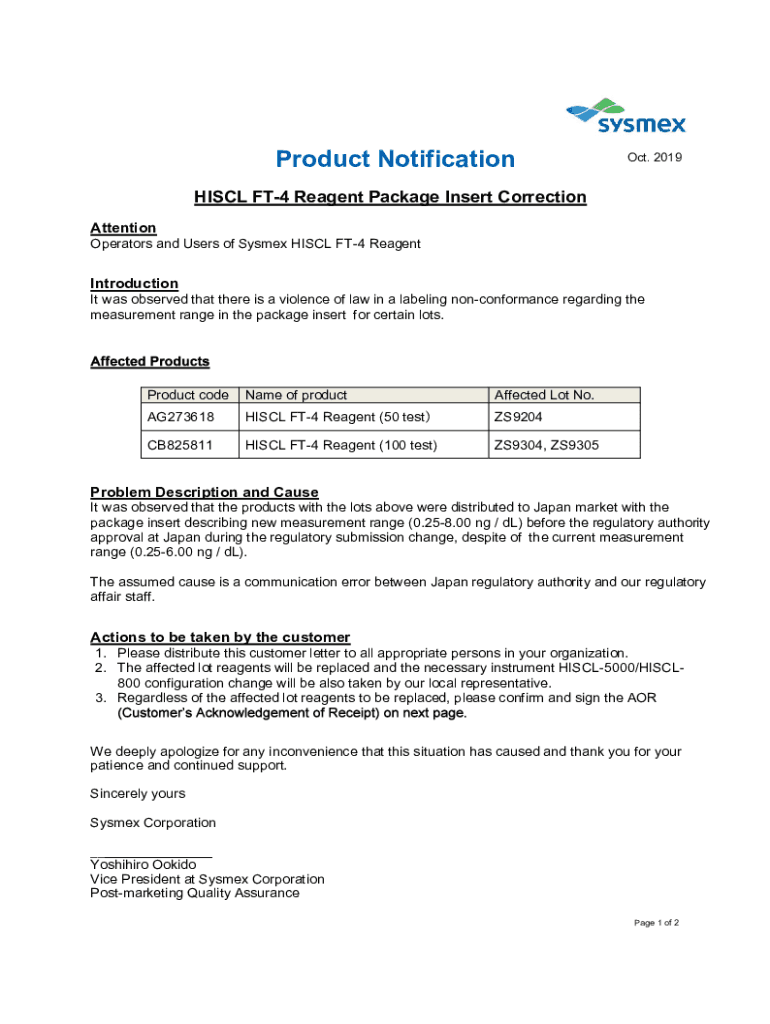 Fillable Online Sysmex Launches an Assay Kit to Identify Amyloid Beta ... Fax Email Print ...