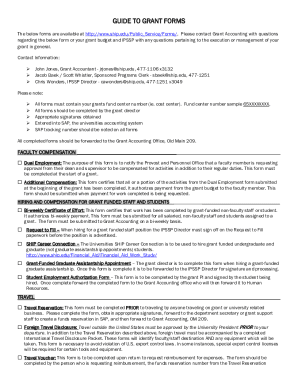 Fillable Online GUIDE TO GRANT FORMS Fax Email Print - pdfFiller