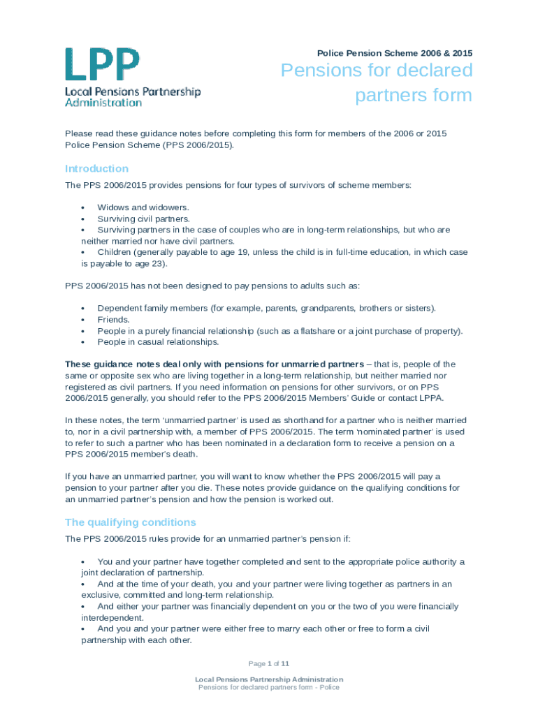 The New Police Pension Scheme 2006 Members' Guide Doc Template | pdfFiller