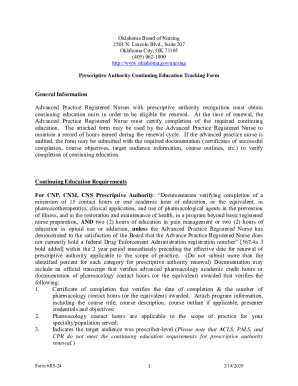Fillable Online Prescriptive Authority Continuing Education Tracking ...
