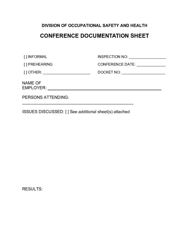 Fillable Online CONFERENCE DOCUMENTATION SHEET. CONFERENCE ...