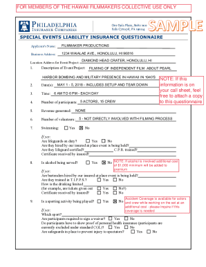 Fillable Online Certificate of Insurance (COI) - Hawaii Film Office Fax ...