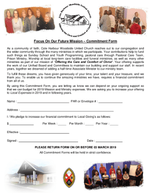 Fillable Online Focus On Our Future MissionCommitment Form Fax Email ...