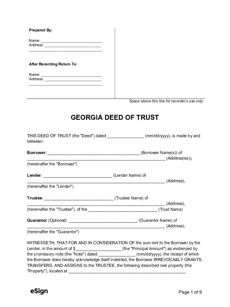 Fillable Online Georgia Deed of Trust Form Fax Email Print - pdfFiller