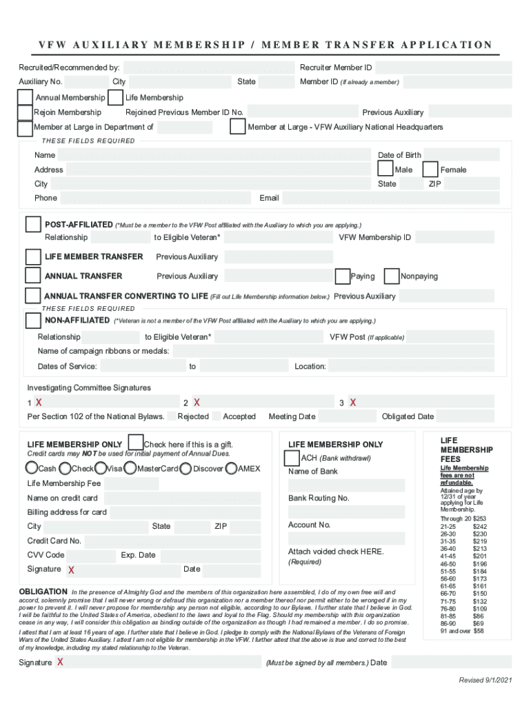 Fillable Online Department of Illinois VFW Auxiliary Fax Email Print ...