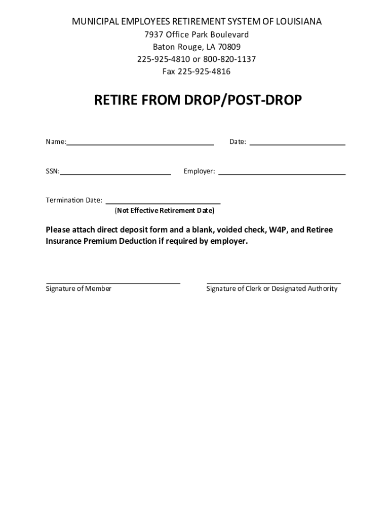 Fillable Online Retirement SystemBaton Rouge, LA Fax Email Print - pdfFiller