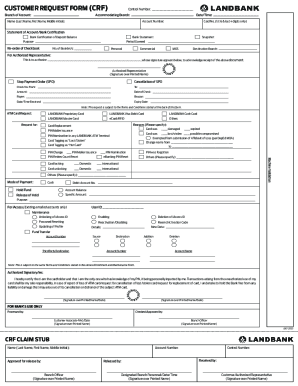 Fillable Online CUSTOMER REQUEST FORM (CRF) Fax Email Print - pdfFiller