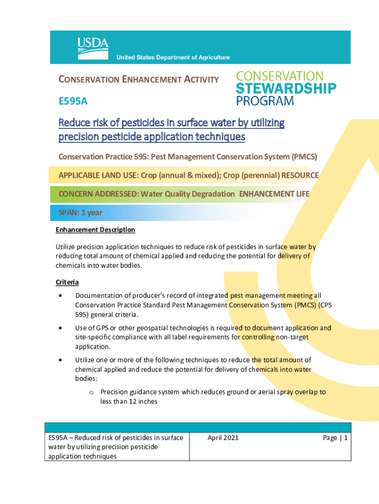 Fillable Online nrcs usda E595A - Reduce risk of pesticides in surface ...
