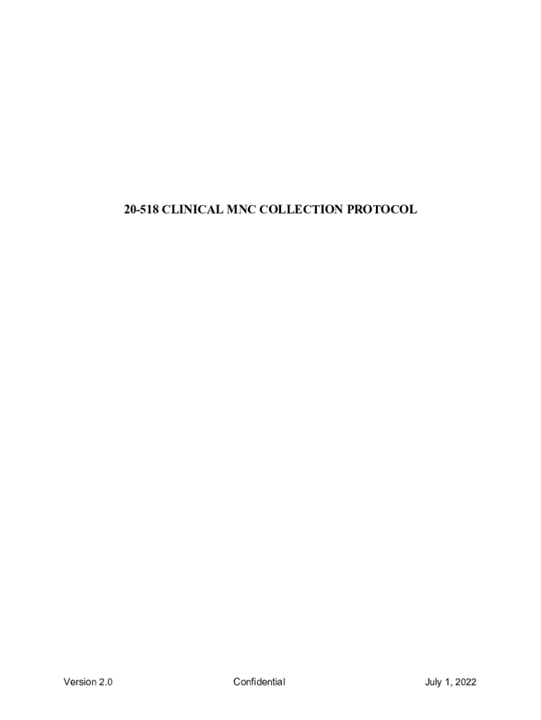 Fillable Online 20-518 CLINICAL MNC COLLECTION PROTOCOL Fax Email Print ...