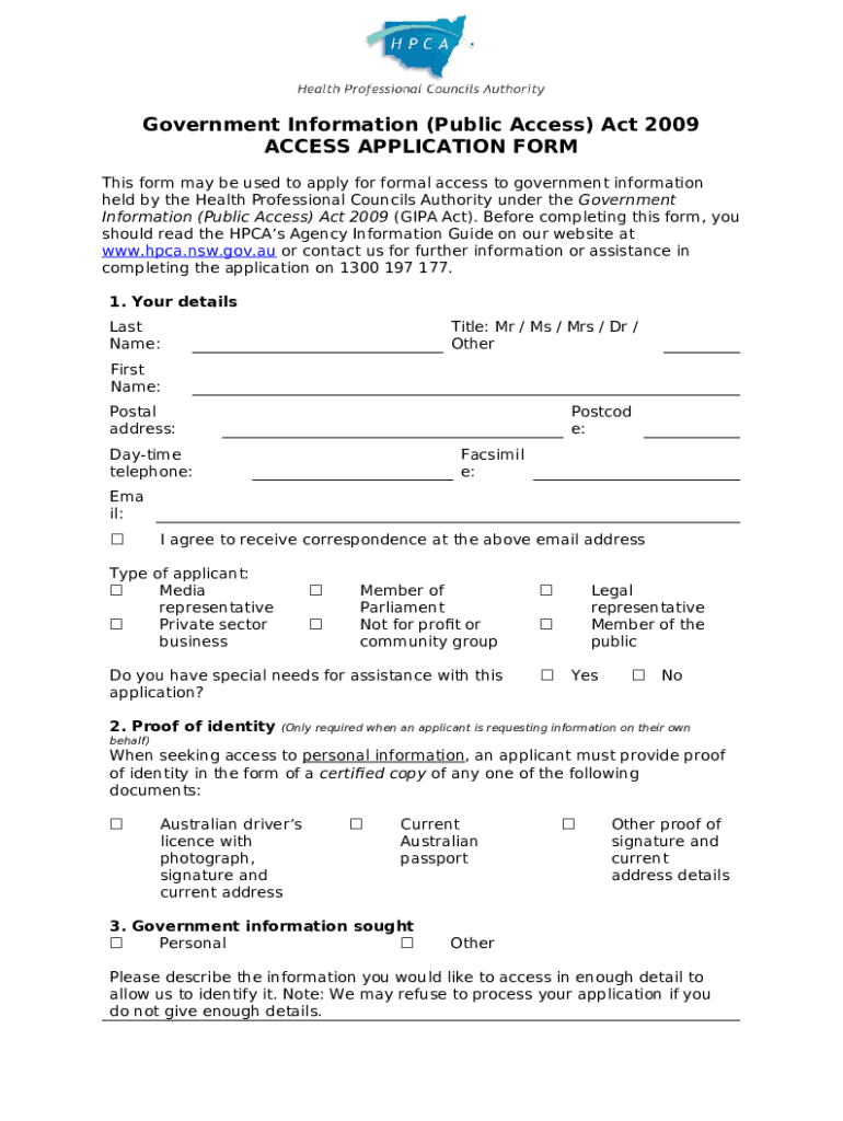 al Access to Ination Application Doc Template | pdfFiller