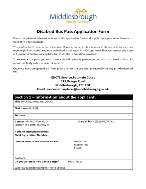 Bus Pass Application Disabled - Fill Online, Printable, Fillable, Blank ...