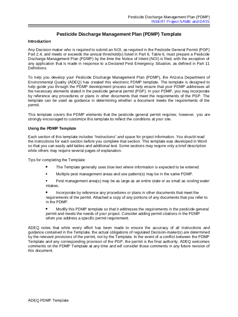 Pesticide General Permit (PGP) Fact Sheet - DEC Doc Template | pdfFiller