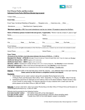 Fillable Online Salomon Farm Park Old BarnVenue - Fort Wayne, IN Fax Email Print - pdfFiller