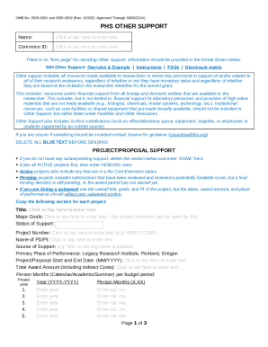 Other Support sample Doc Template | pdfFiller