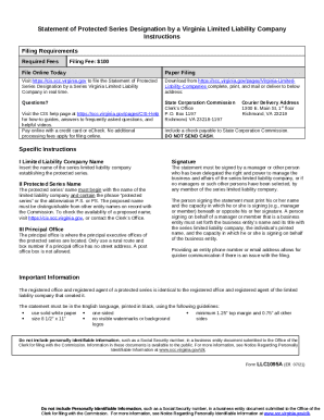 Statement of Protected Series Designation by a Virginia ... - scc ...