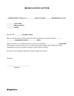 Fillable Online resignation-letter-template Fax Email Print - pdfFiller