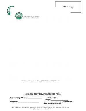 Medical Certificate Request Doc Template | pdfFiller