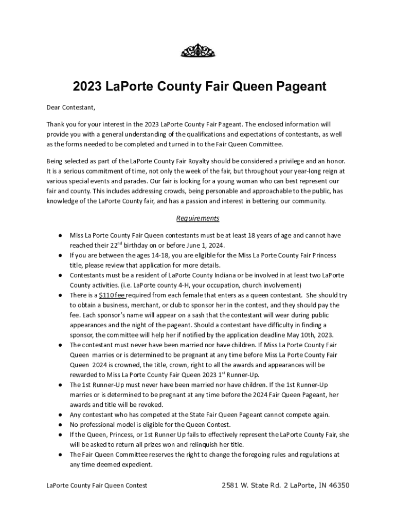 Fillable Online 11 local ladies compete to be crowned Miss Allen County ...