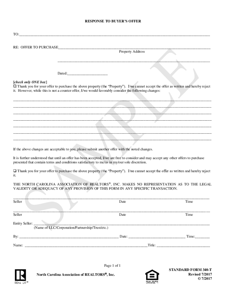 Fillable Online RE: OFFER TO PURCHASE Fax Email Print - pdfFiller