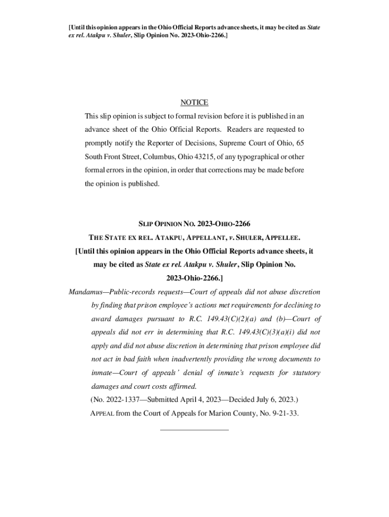 Fillable Online State ex rel. Atakpu v. Shuler Fax Email Print - pdfFiller