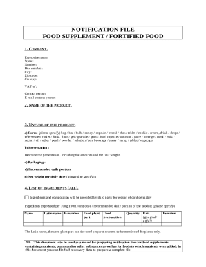 How to Submit Notifications for a New Dietary Ingredient Doc Template ...