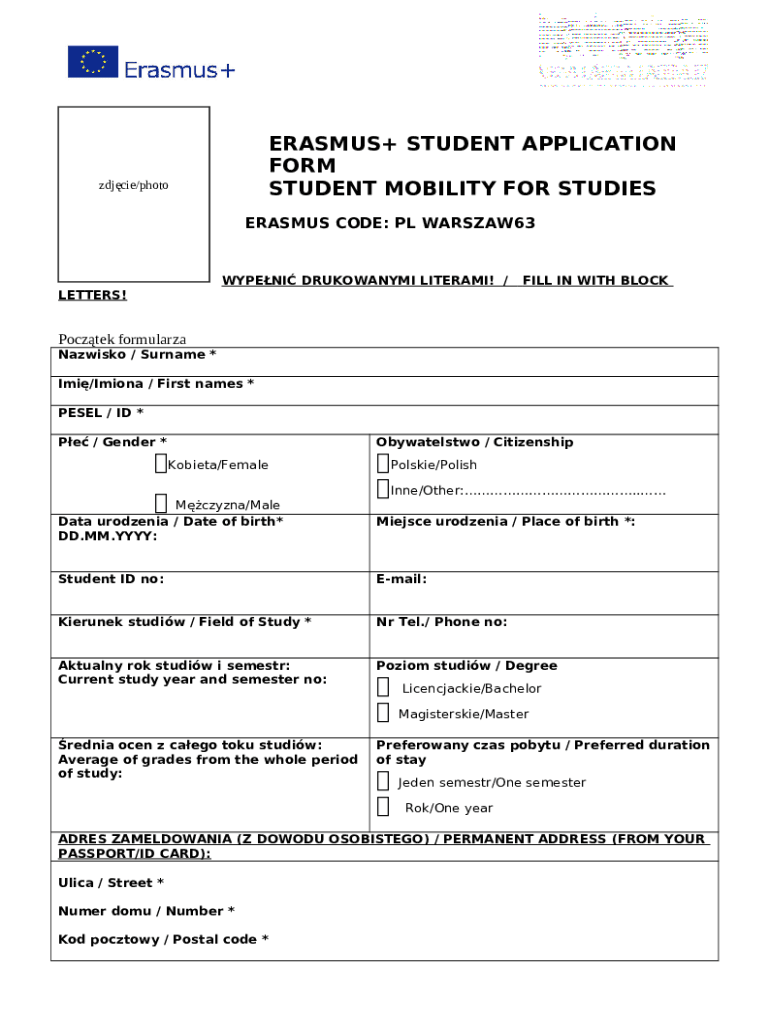 STUDENT MOBILITY FOR STUDIES Doc Template | pdfFiller