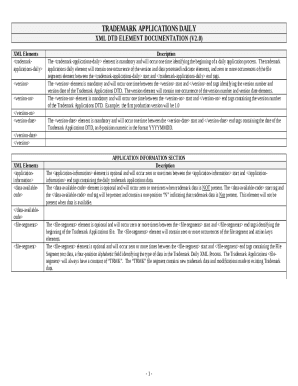 Trademarks Application Daily XML V2.0 Documentation - bulkdata uspto Doc Template | pdfFiller