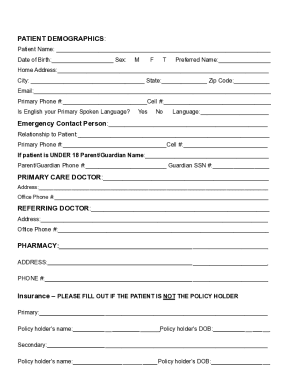 Fillable Online NEW PT PACKET- for merge Fax Email Print - pdfFiller