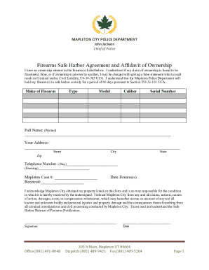 Fillable Online FIREARM OWNERSHIP STATEMENT Case Fax Email Print ...