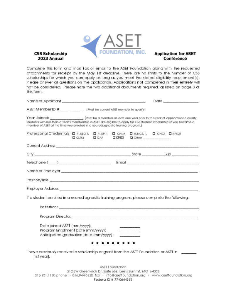 Fillable Online Annual Conference - ASET - The Neurodiagnostic Society Fax Email Print - pdfFiller