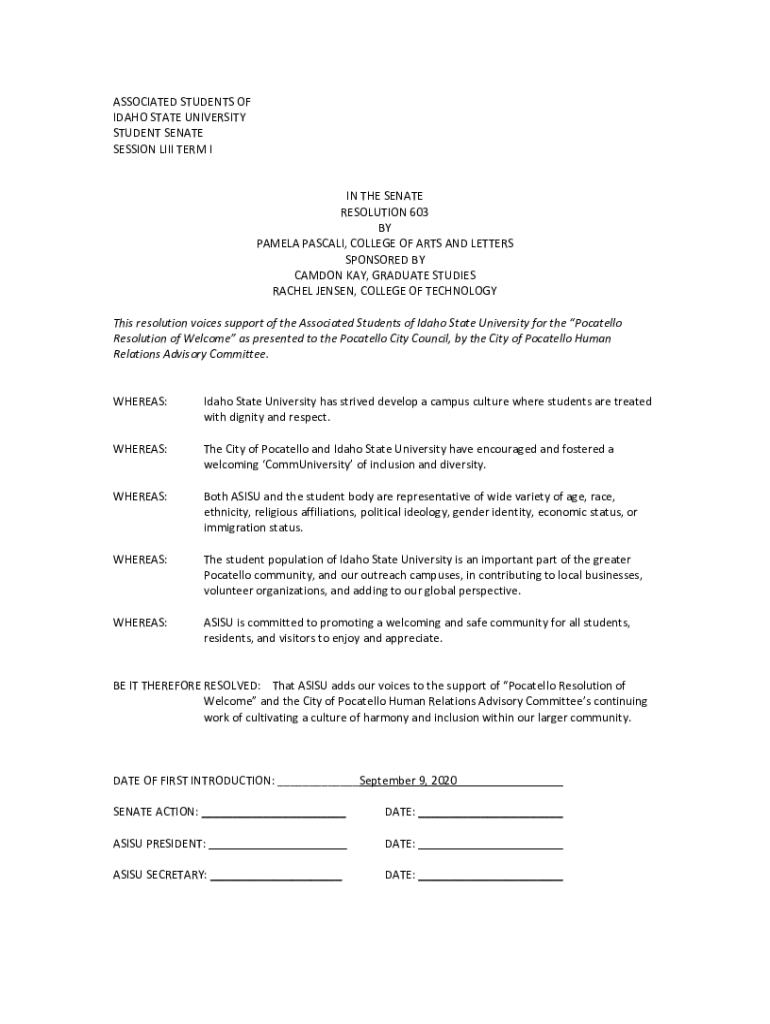 Fillable Online STUDENT SENATE Fax Email Print - pdfFiller